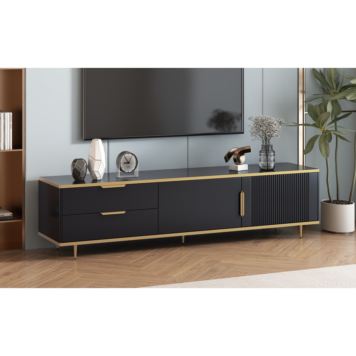 Gold tv stand 65 inch store